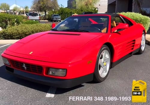Le type d'huile qui est recommandée pour les véhicules Ferrari 348 1989 ...