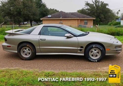 Le type d'huile qui est recommandée pour les véhicules Pontiac Firebird ...